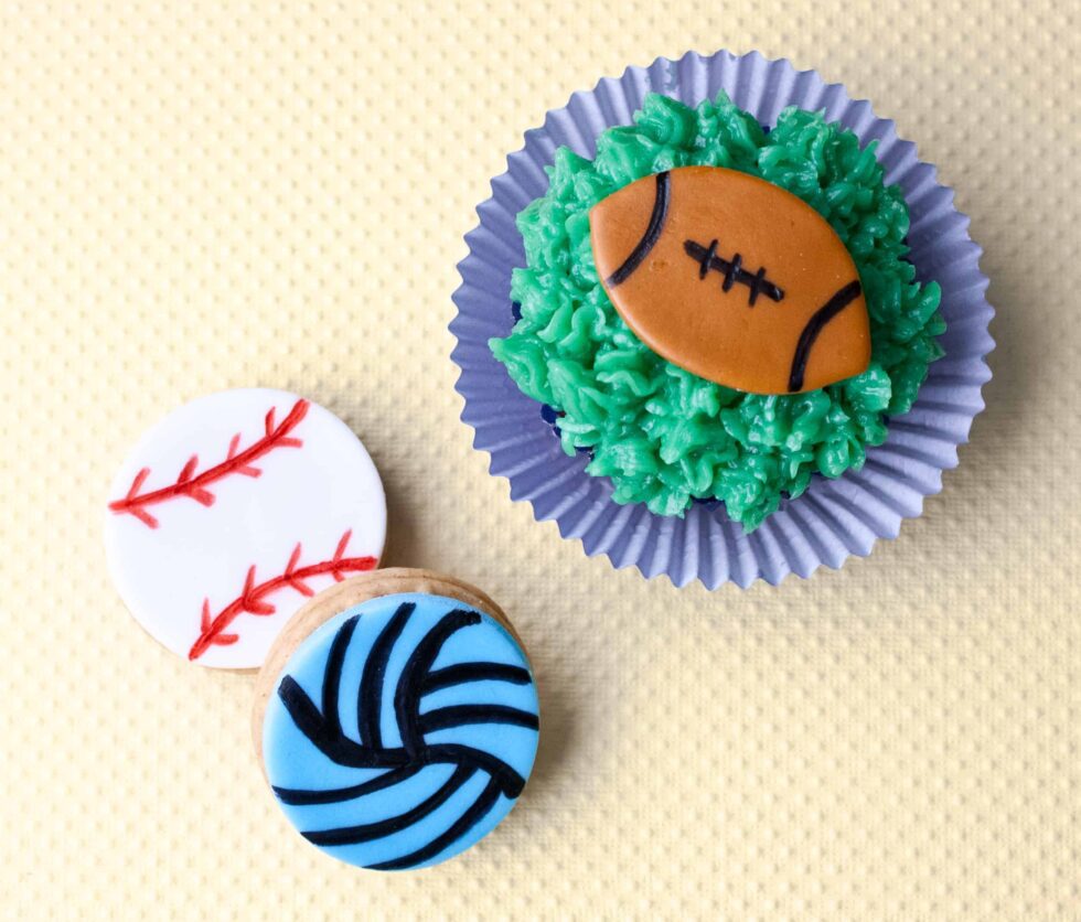 Part 2: How to make a fondant baseball, volleyball, & Football • Cake ...