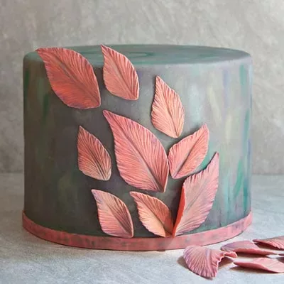How to make "feather-inspired" leaf cake decorations - Cake Journal